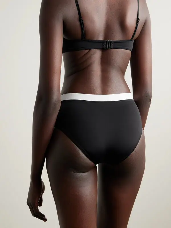 Staud Devon Two-tone Bikini Briefs - Black