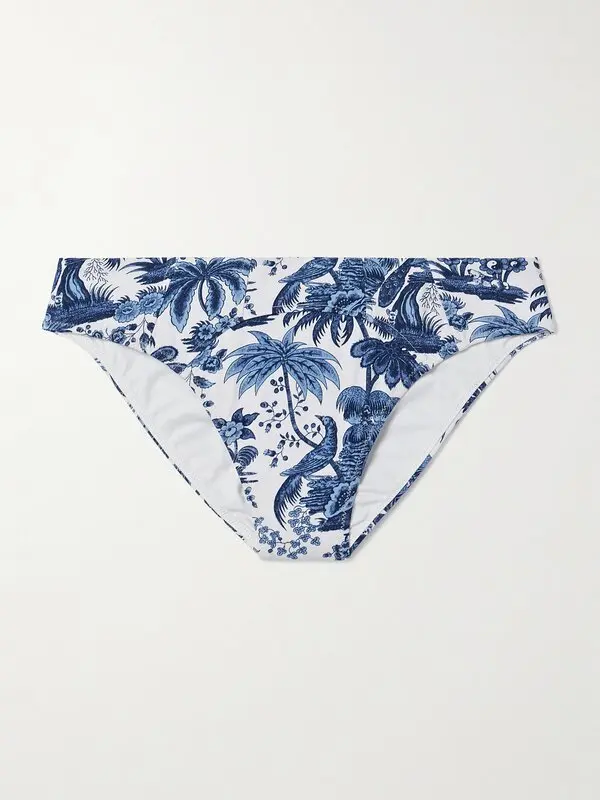 Staud Corsage Printed Bikini Briefs - White