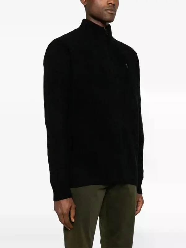 Polo Ralph Lauren Cable-knit Wool-cashmere Blend Sweater - Black