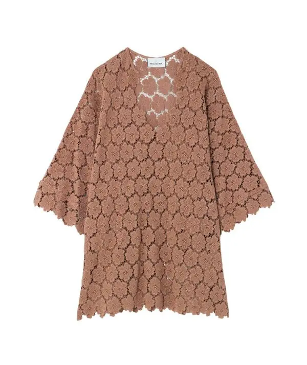Miguelina Gianina Cotton Guipure Lace Kaftan - Brown