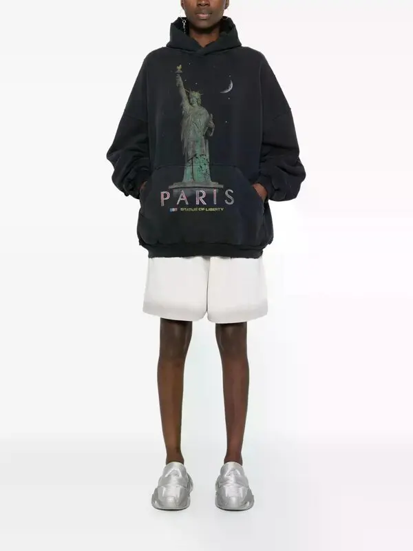 Balenciaga Paris Liberty Distressed Hoodie