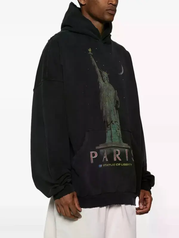 Balenciaga Paris Liberty Distressed Hoodie