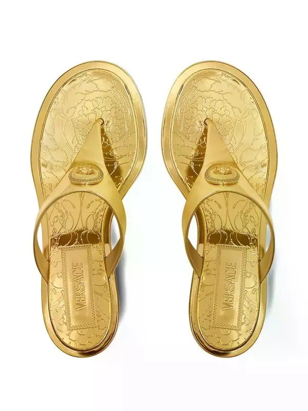 Versace Alia Metallic Sandals - Gold