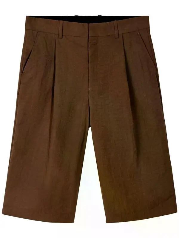 Camper Pintuck Tailored Shorts - Brown