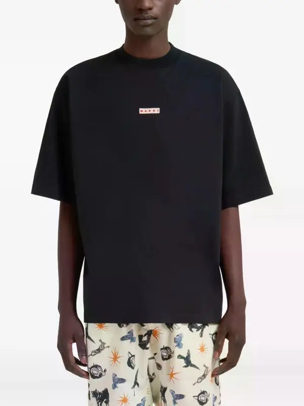 Marni Logo-print Cotton T-shirt - Black