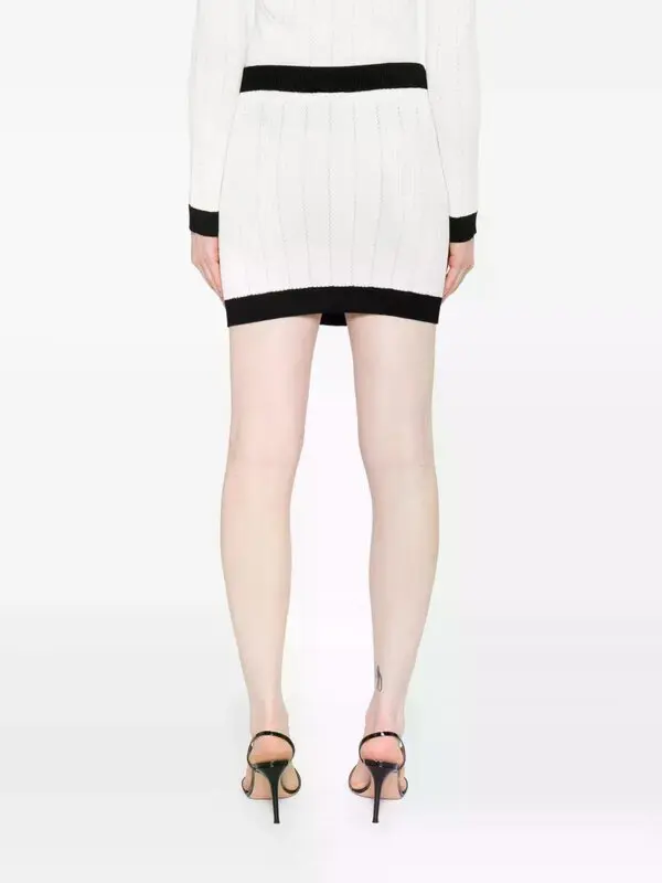 Balmain Knitted Mini Skirt - White