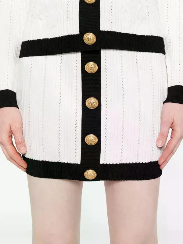 Balmain Knitted Mini Skirt - White