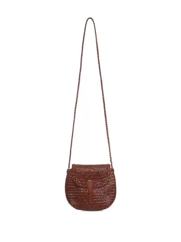 Dragon Diffusion Mini City Woven Leather Crossbody Bag - Brown