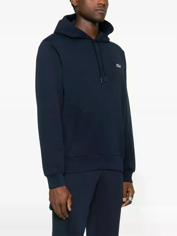 Lacoste Logo-embroidered Hoodie - Blue