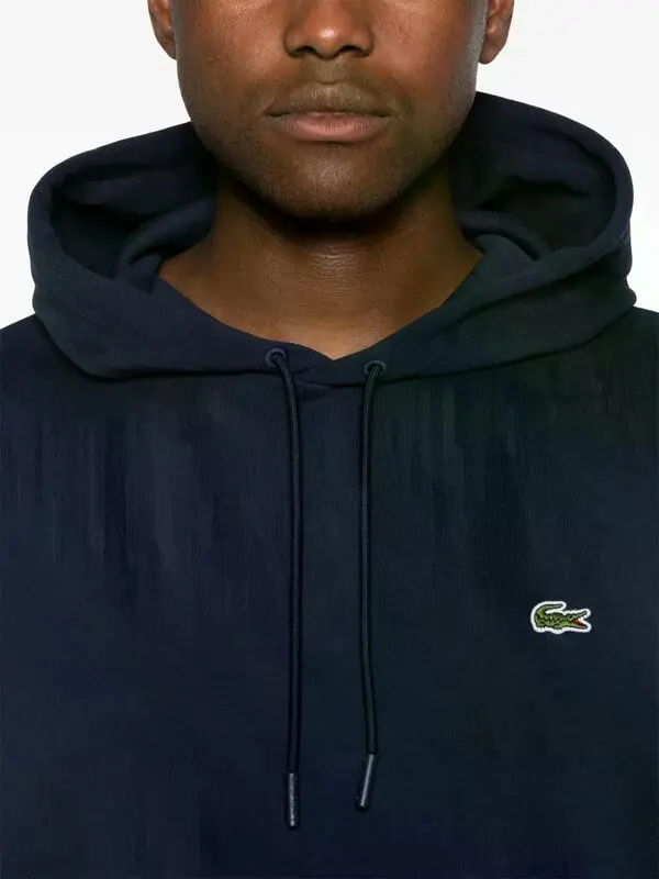Lacoste Logo-embroidered Hoodie - Blue