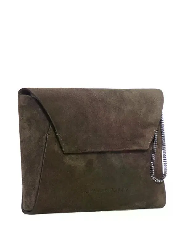 Brunello Cucinelli Suede Envelope Clutch - Brown