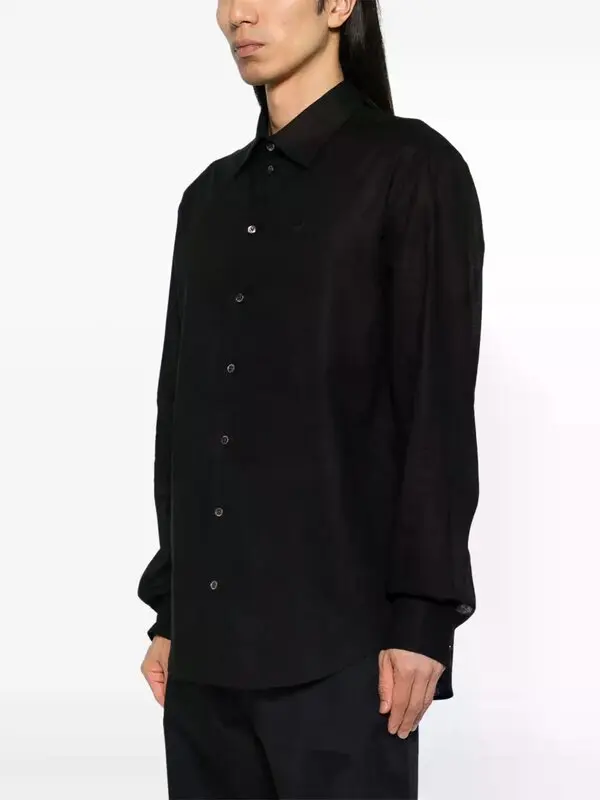 Emporio Armani Logo-embroidered Shirt - Black