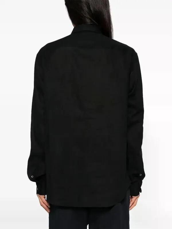 Emporio Armani Logo-embroidered Shirt - Black