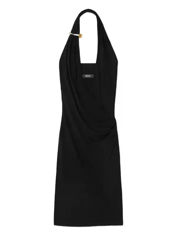 Versace Halterneck Crêpe Midi Dress