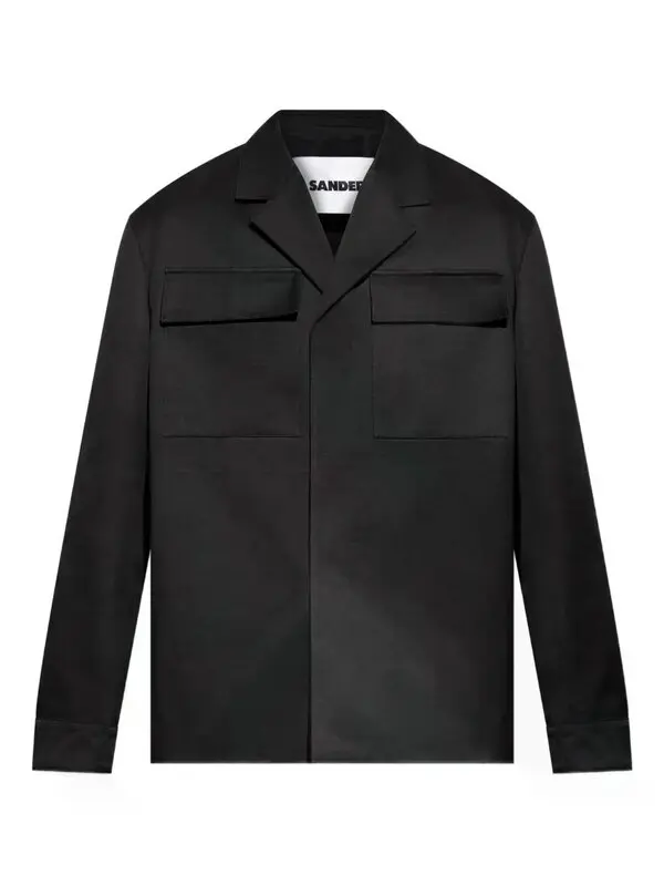 JIL SANDER Button-up Cotton Jacket - Black