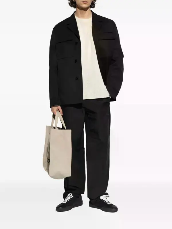 JIL SANDER Button-up Cotton Jacket - Black