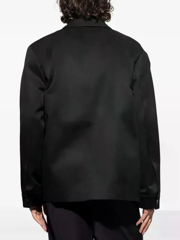 JIL SANDER Button-up Cotton Jacket - Black