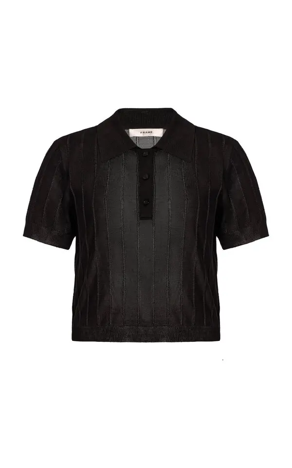 FRAME Knitted Polo Top