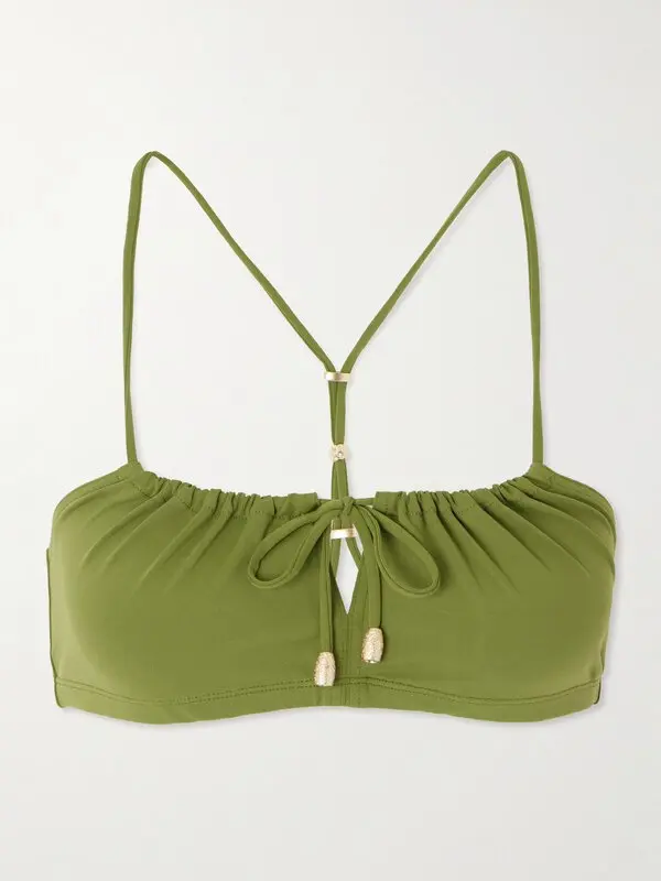 ERES Abysses Cutout Embellished Bikini Top - Green