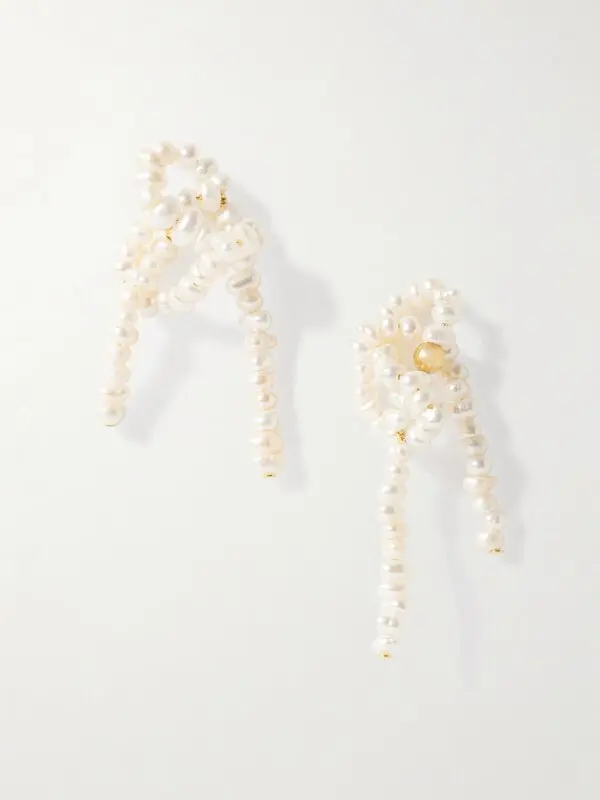 Completedworks The Break Between The Clouds Recycled Gold Vermeil Pearl Earrings - Ivory