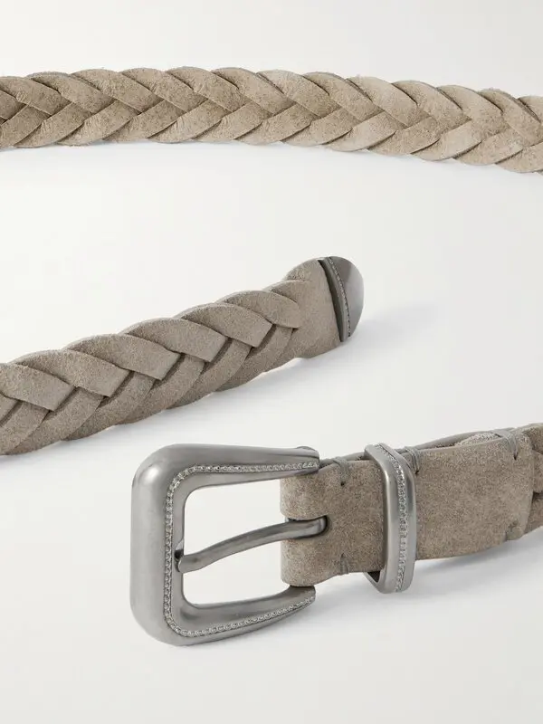 Brunello Cucinelli Cinta Woven Belt - Gray