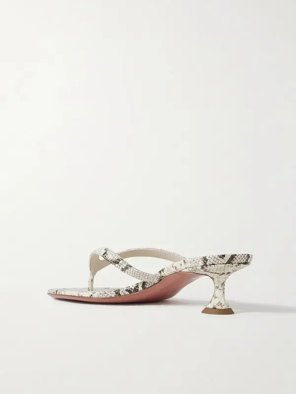 Amina Muaddi Juliette Snake-effect Leather Sandals - Animal Print