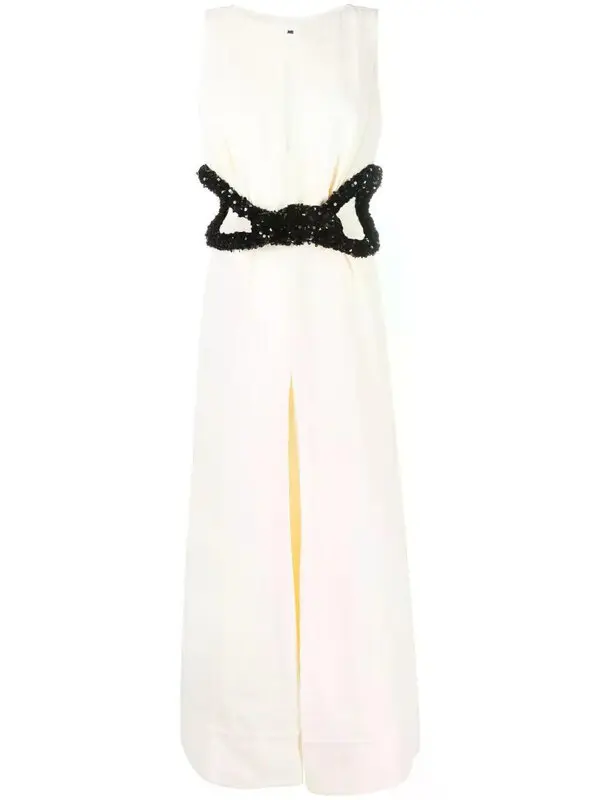 JIL SANDER Sequin-embellished A-line Gown - Neutrals