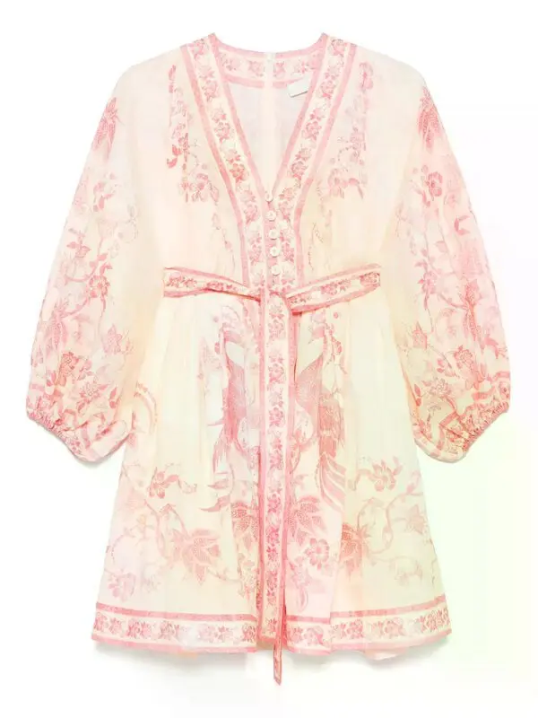 chinese dress ladies 7221 Lucky Linen Dress Sea-P