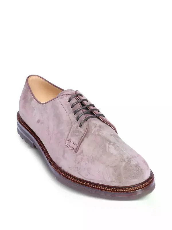 Brunello Cucinelli Suede Lace-up Derby Shoes - Pink