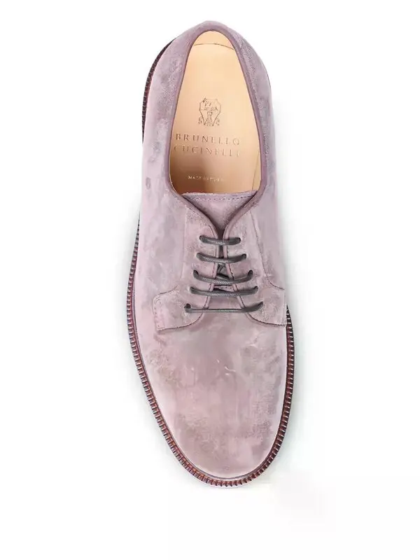 Brunello Cucinelli Suede Lace-up Derby Shoes - Pink