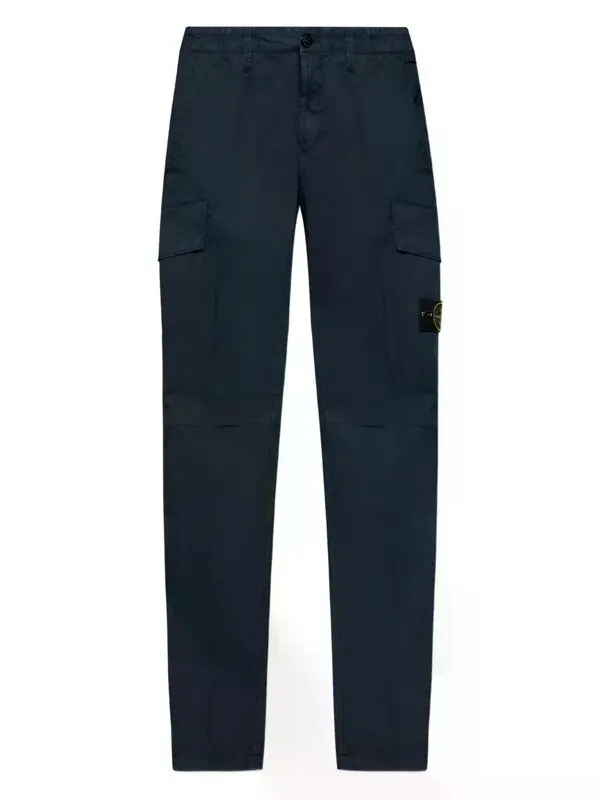 Stone Island Cotton Twill Cargo Trousers - Blue