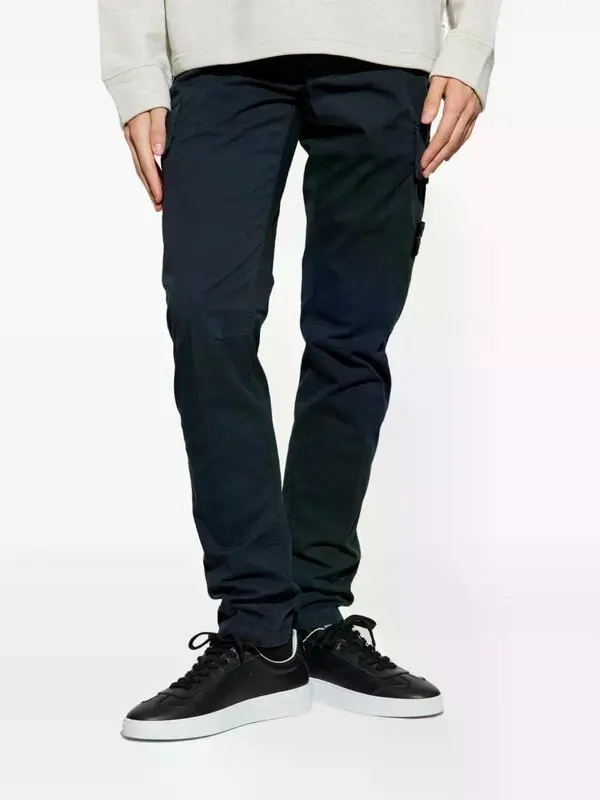 Stone Island Cotton Twill Cargo Trousers - Blue