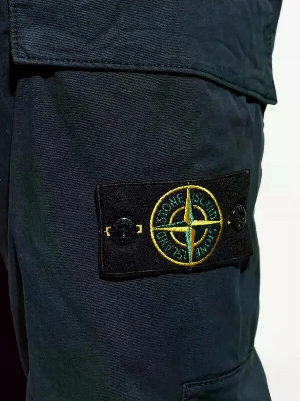 Stone Island Cotton Twill Cargo Trousers - Blue