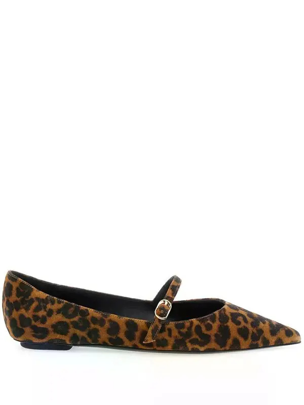 STUART WEITZMAN Emilia Leopard-print Ballet Flats