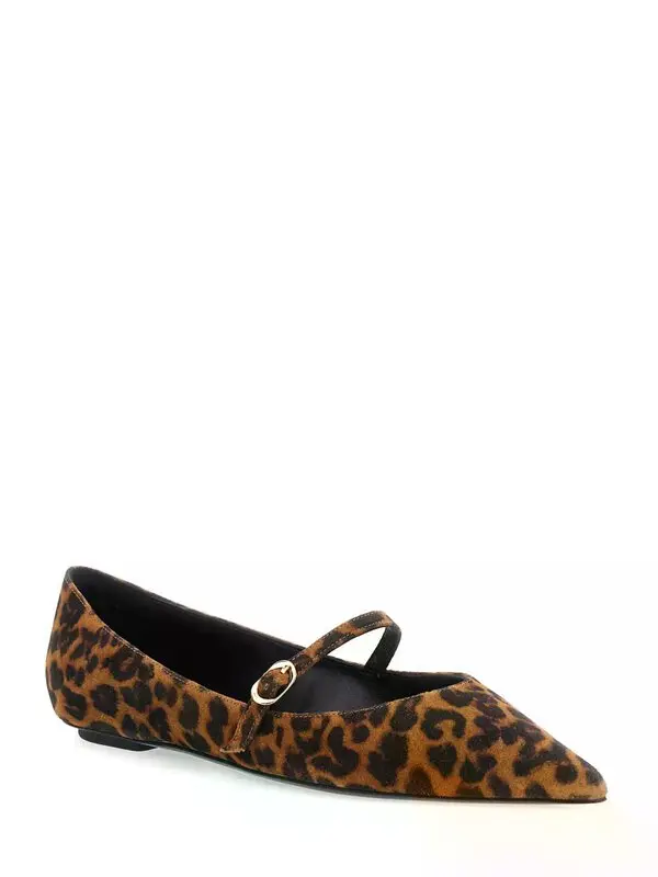 STUART WEITZMAN Emilia Leopard-print Ballet Flats