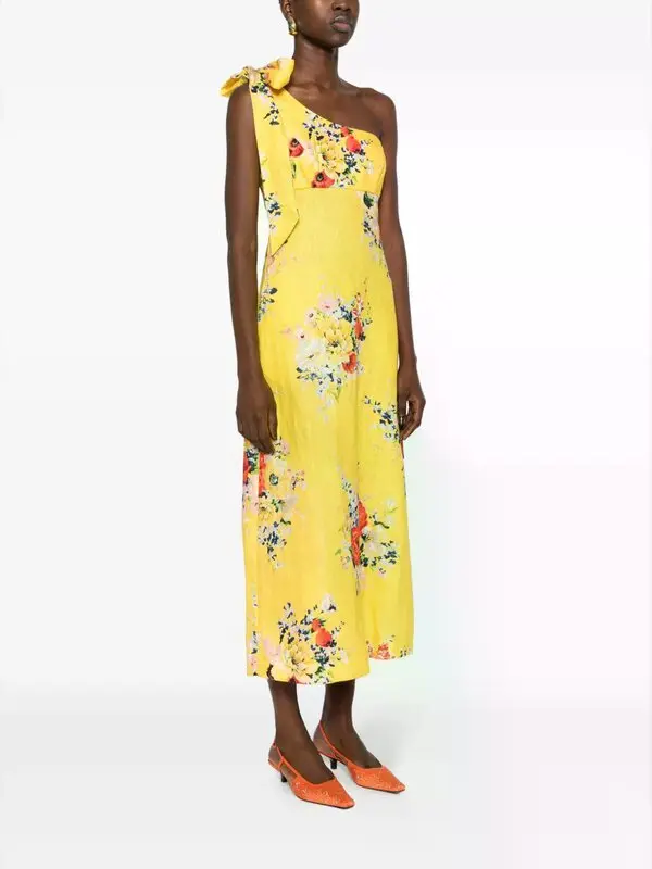 Zimmermann Alight Asymmetric Linen Midi Dress