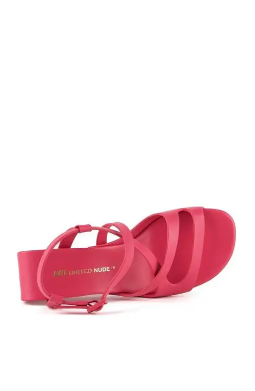 United Nude Mobius Sia Mid Strappy Sandals - Raspberry