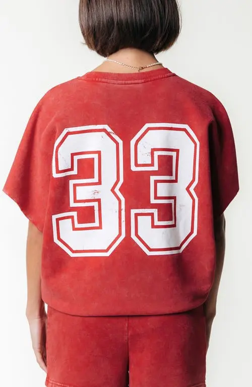 COLOURFUL REBEL Rebels 33 Acid Wash Dropped Shoulder Short Sleeve Sweatshirt