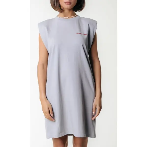 COLOURFUL REBEL Sleeveless Padded Shoulder T-shirt Dress