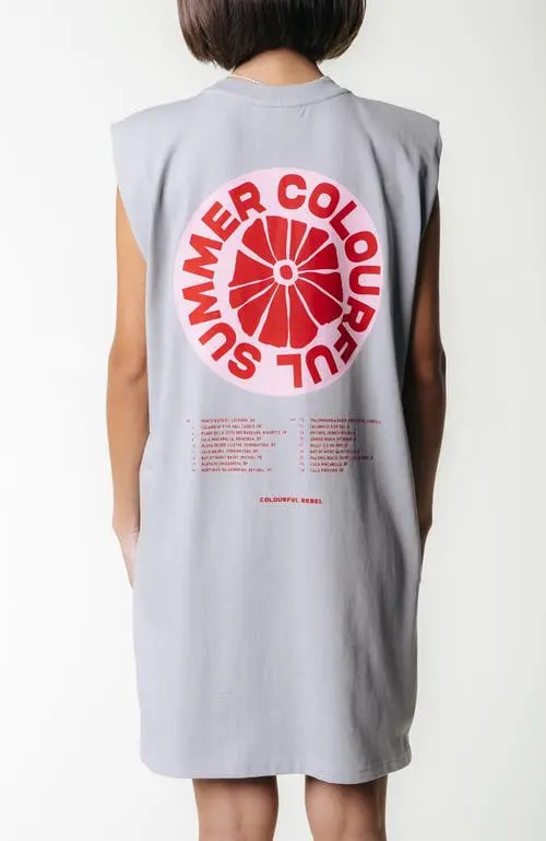 COLOURFUL REBEL Sleeveless Padded Shoulder T-shirt Dress