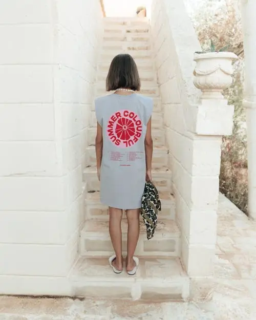 COLOURFUL REBEL Sleeveless Padded Shoulder T-shirt Dress
