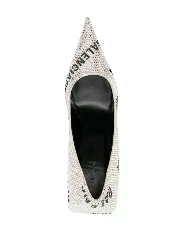 Balenciaga 110mm Square Knife Pumps - Silver
