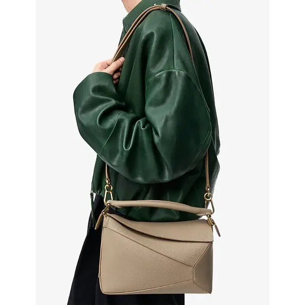 Loewe Puzzle Edge Small Leather Cross-Body Bag - Taupe | Editorialist