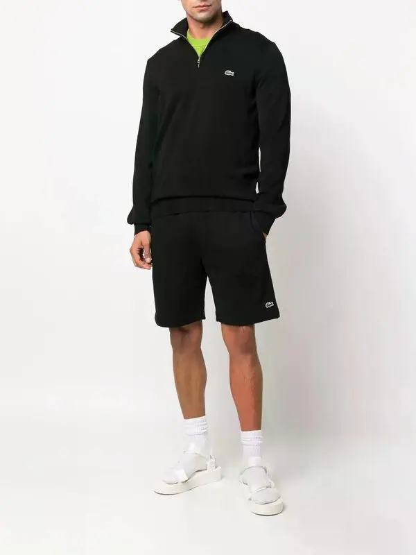 Lacoste Logo-patch Track Shorts - Black