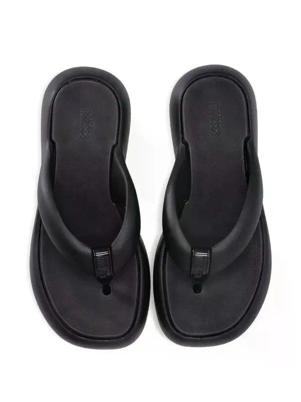 Melissa Free Fuzzy Flip-flops - Black