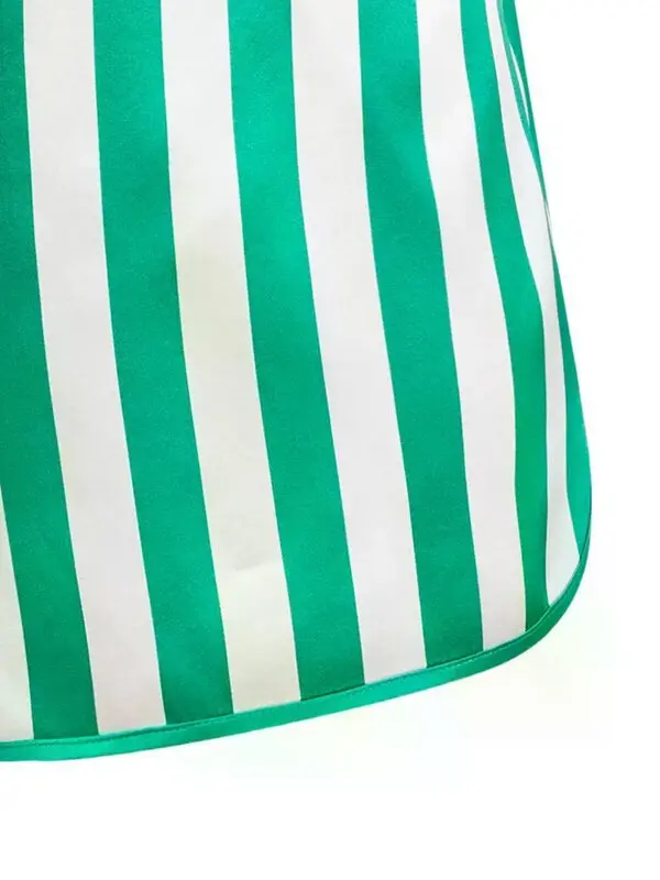 FLEUR DU MAL Riviera Striped Satin Shorts