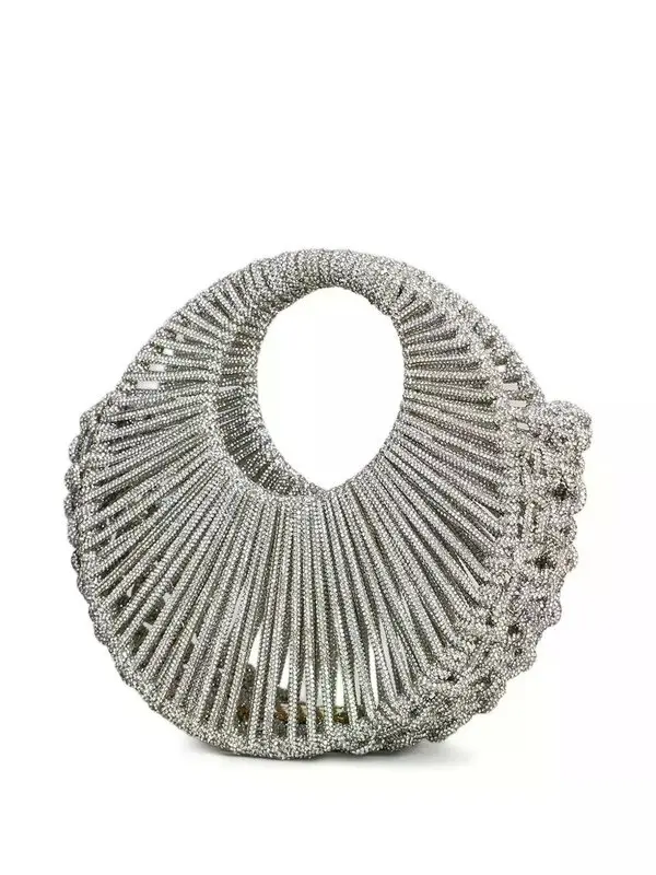 HIBOURAMA Pleated Circular Handbag - Silver
