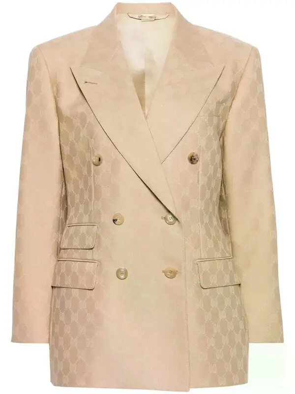 Gucci Gg Jacquard Double-breasted Blazer