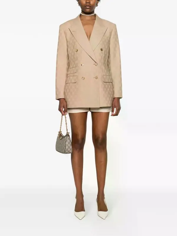 Gucci Gg Jacquard Double-breasted Blazer