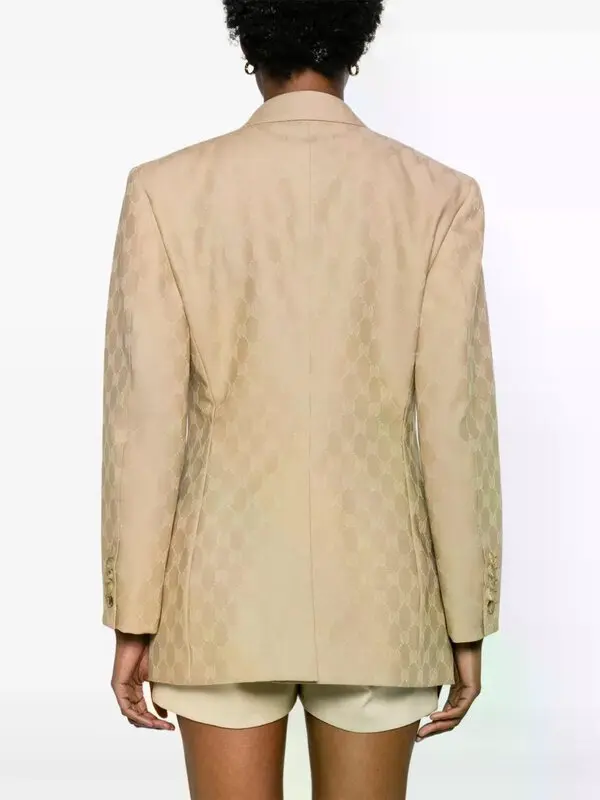 Gucci Gg Jacquard Double-breasted Blazer